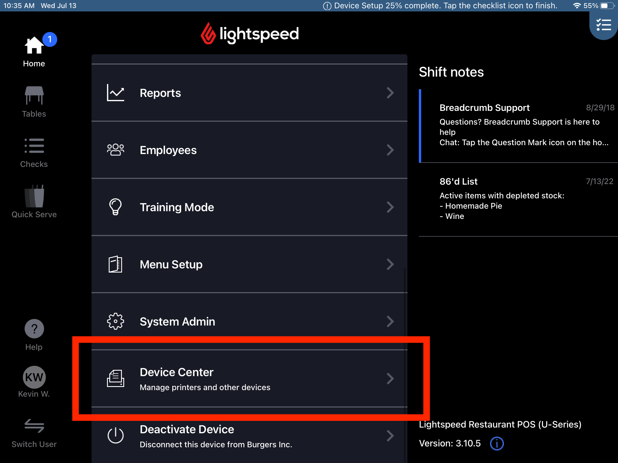 Chit Print Settings, Printer Routing & Change Tickets Support Center