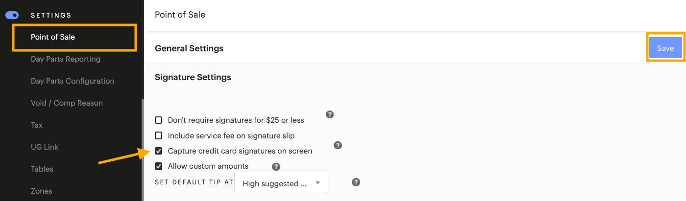 Capture Signatures on Screen Support Center