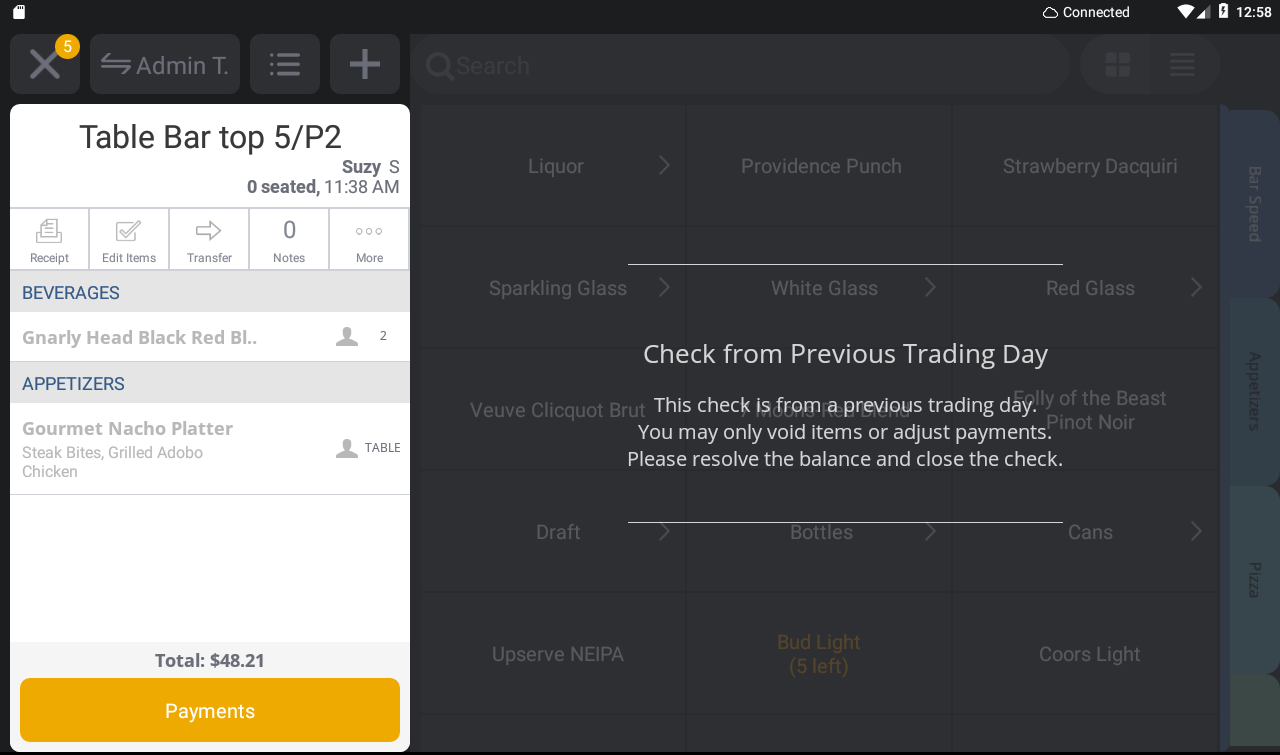 How to Close a Check from a Previous Trading Day Support Center