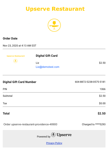 Using Lightspeed Restaurant U-Series Digital Gift Cards Support Center