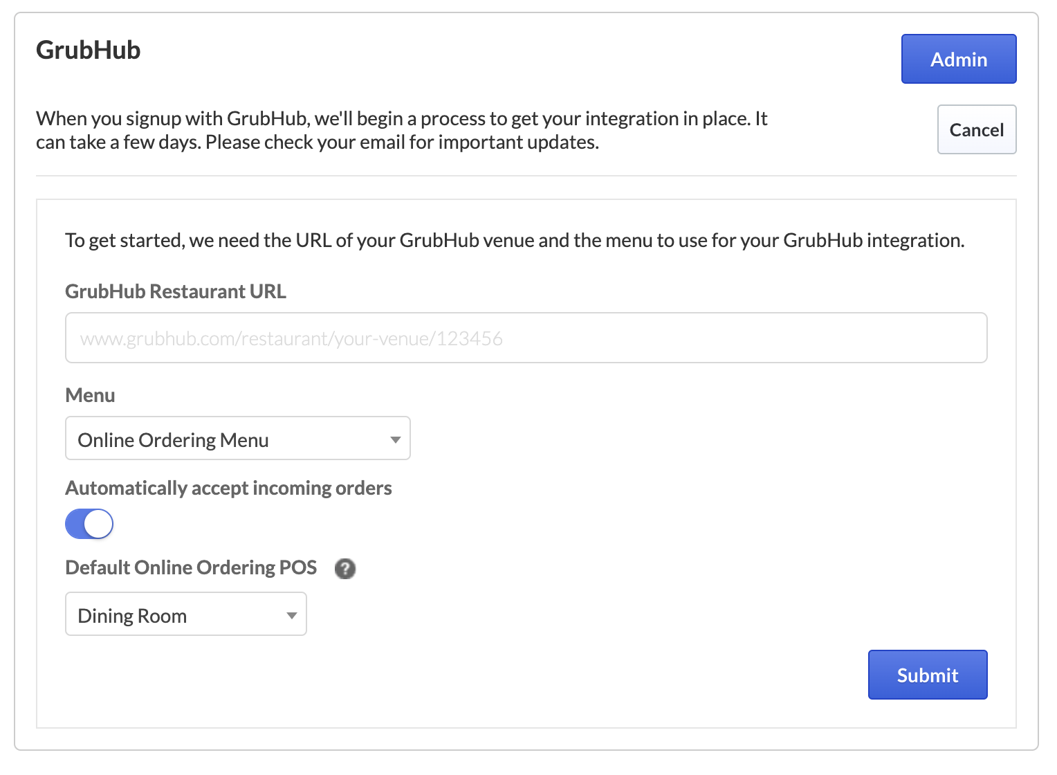 Online Ordering with Grubhub Support Center