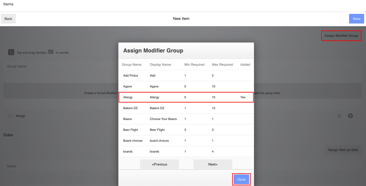 Add or Edit a Menu Item Support Center