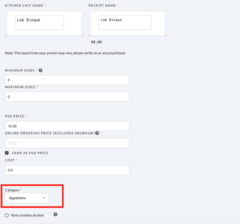 Add or Edit a Menu Item Support Center