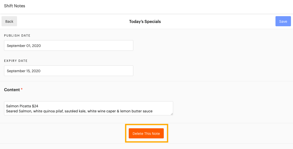 Add and Manage Shift Notes Support Center