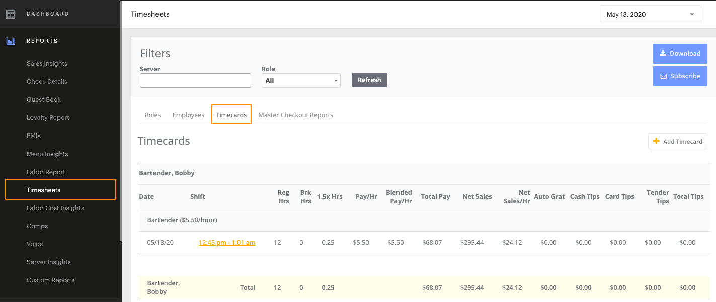 Edit a Timecard Support Center