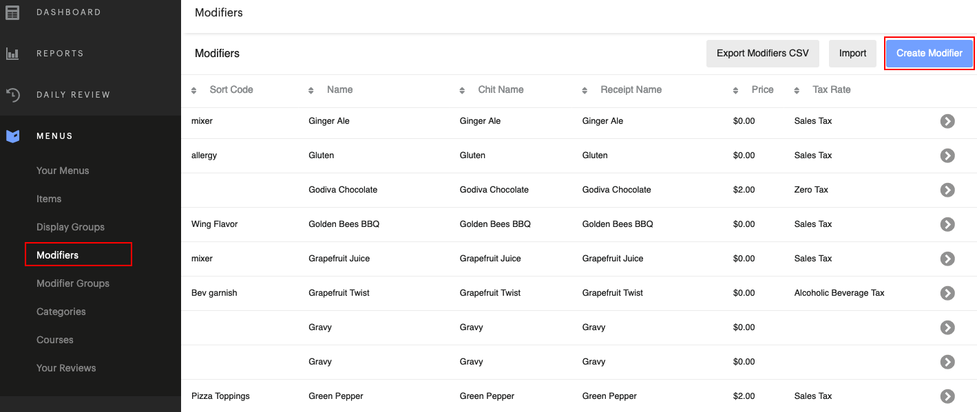 Create and Apply Modifiers Support Center