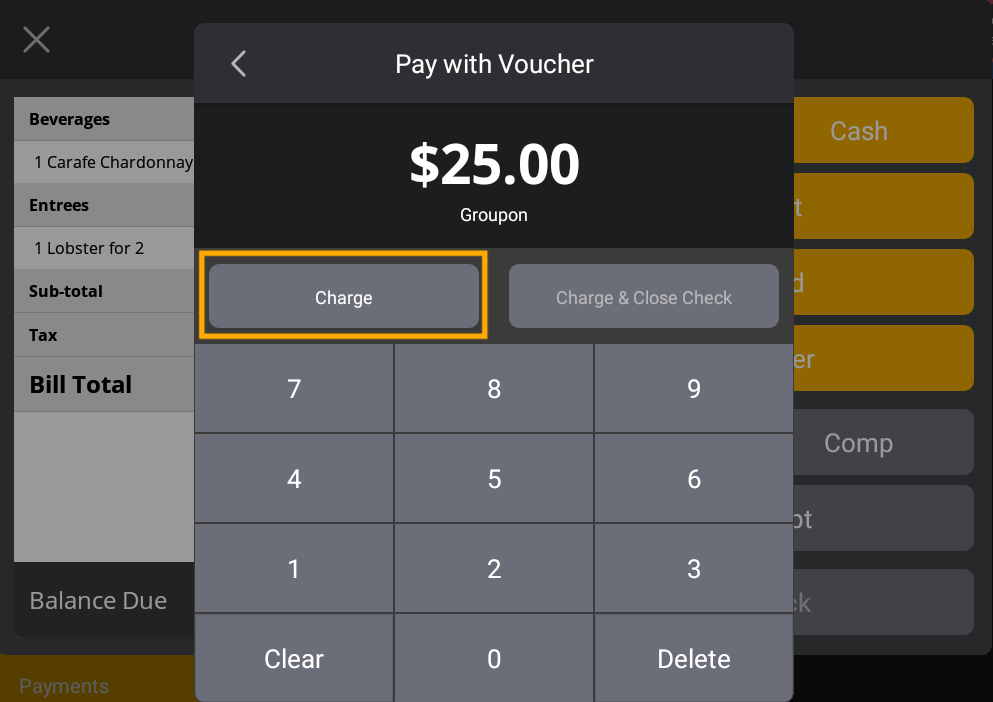 Apply a Voucher to a Check Support Center