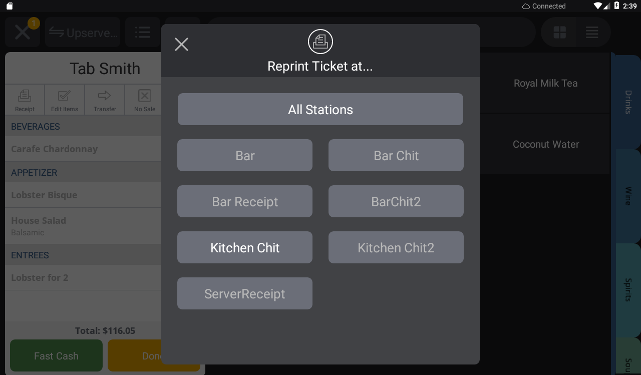 Reprint a Chit Ticket from the Upserve POS Support Center