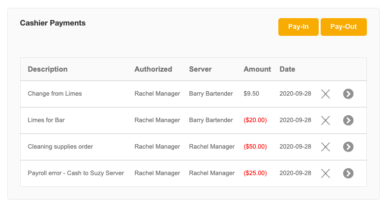 Pay-Ins and Pay-Outs Support Center