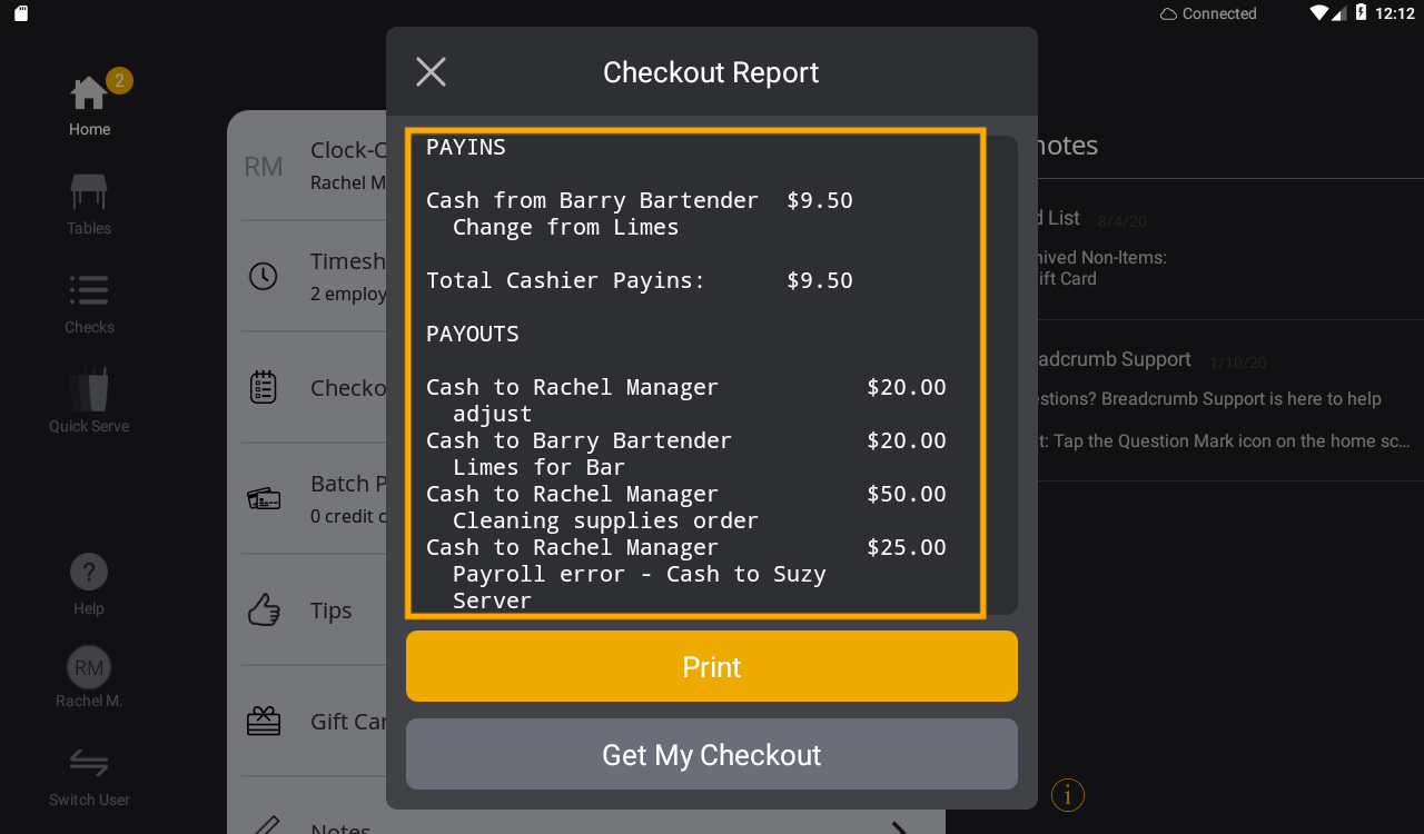 Pay-Ins and Pay-Outs Support Center