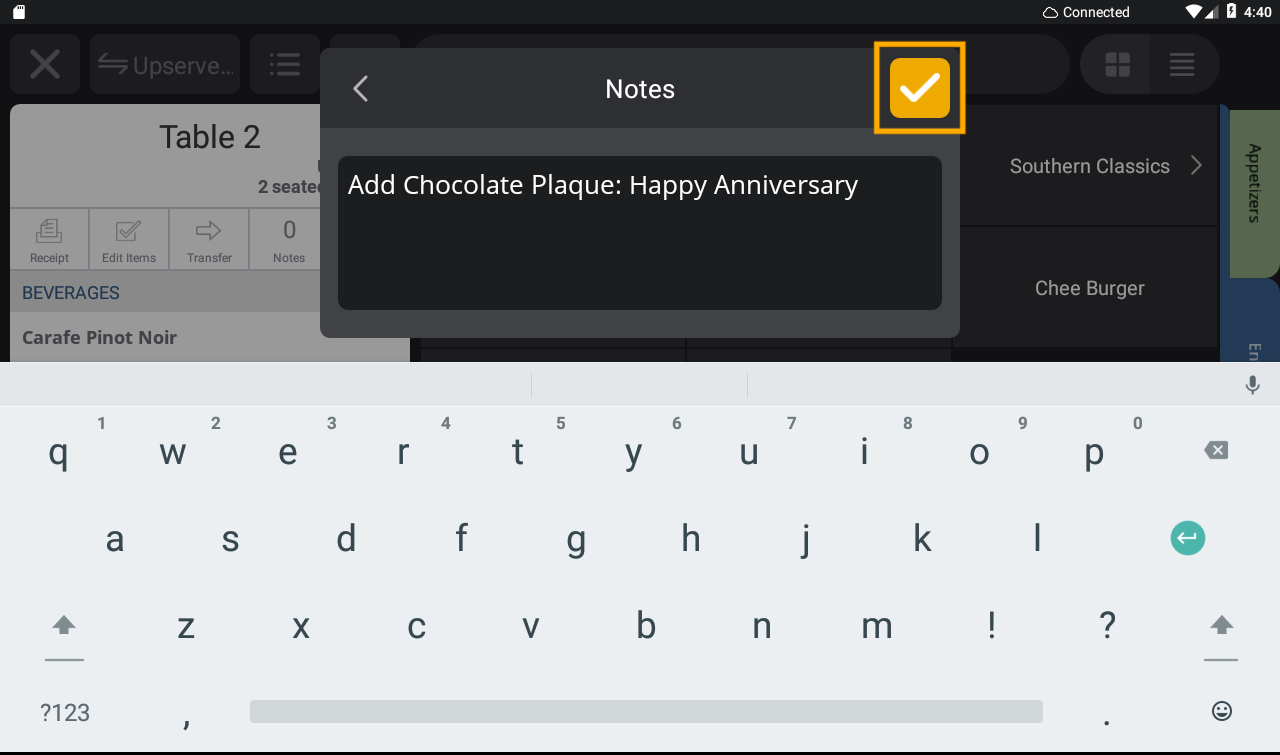 Check Notes and Item Notes Support Center
