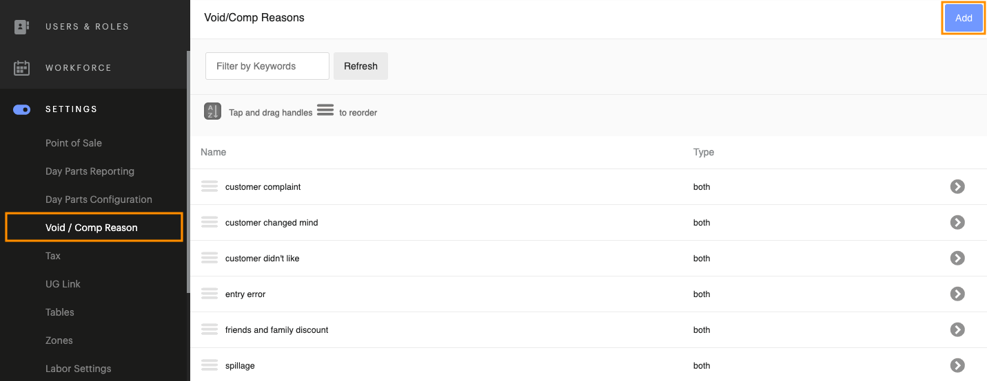 How to Create & Edit Void/Comp Reasons Support Center