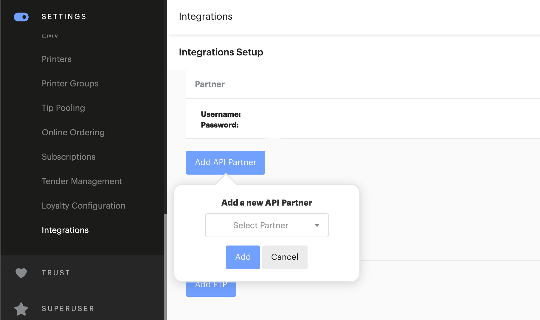 Set Up An API Connection with an Integration Partner Support Center