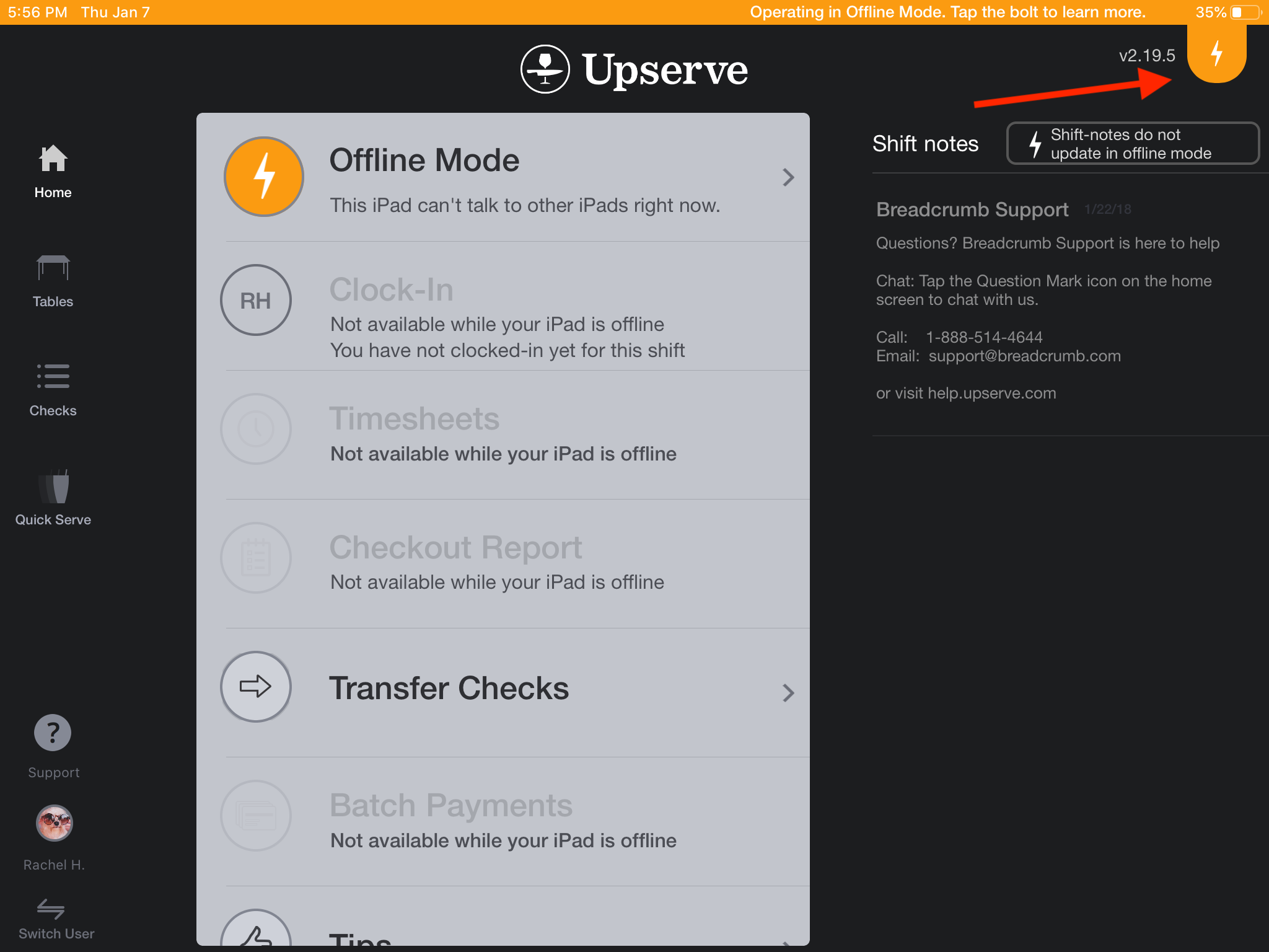 Offline Mode Overview for V2 iPad Terminals Support Center