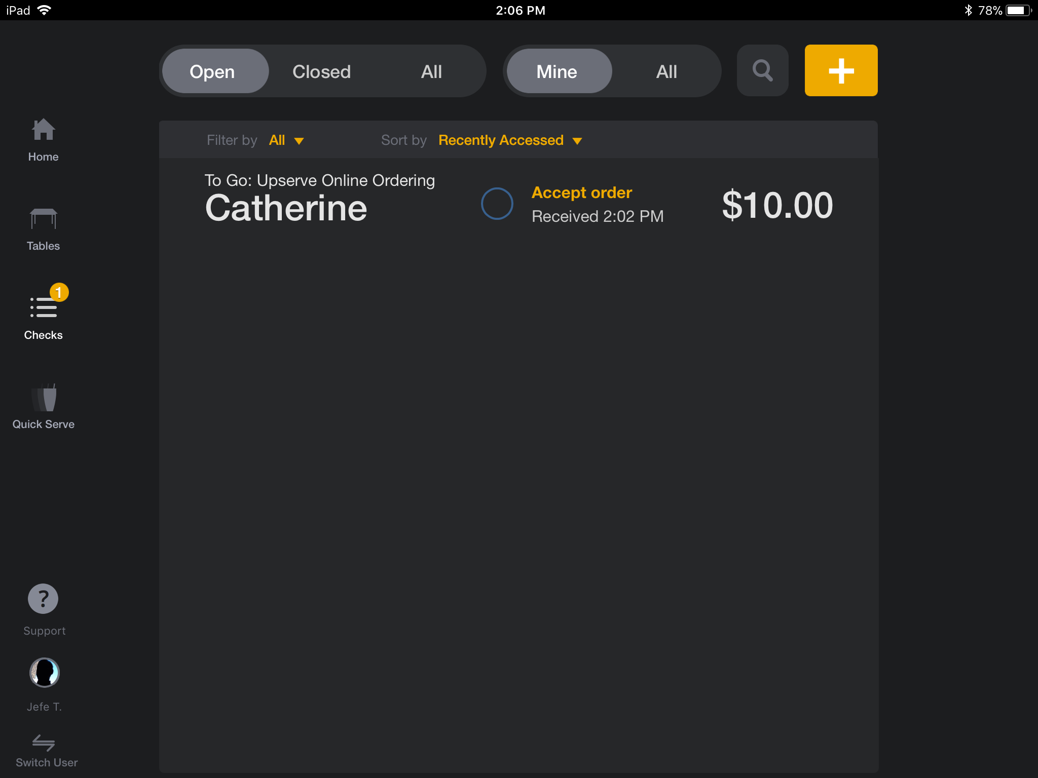 Training: Getting Started with Upserve POS for Bartenders Support Center