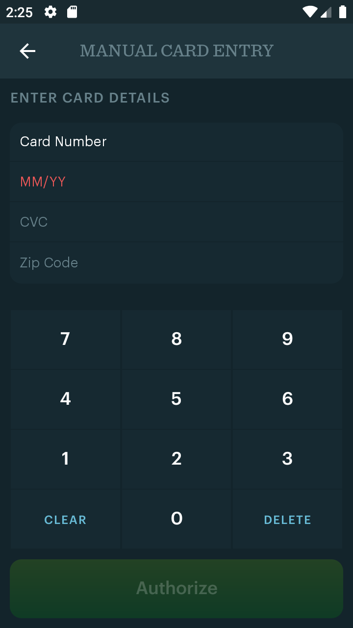 Manually Authorize a Credit Card Support Center
