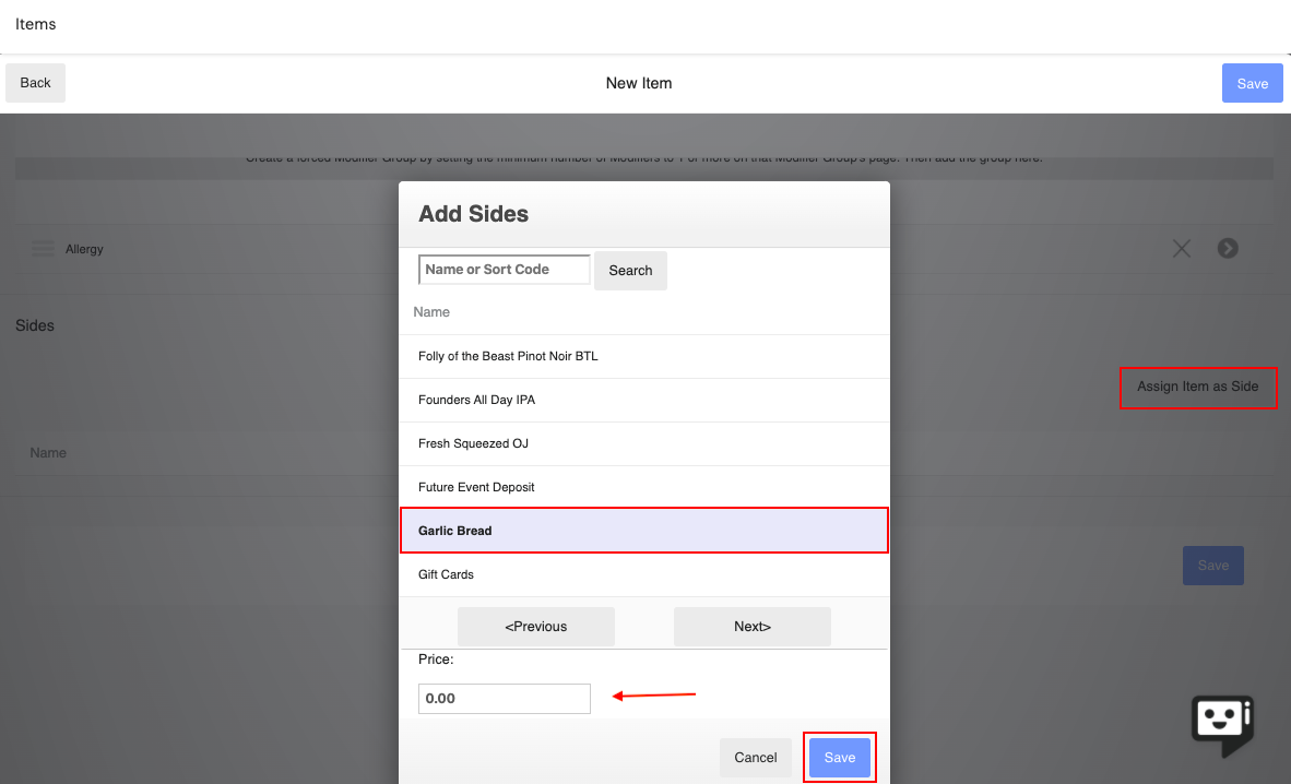 Add or Edit a Menu Item Support Center
