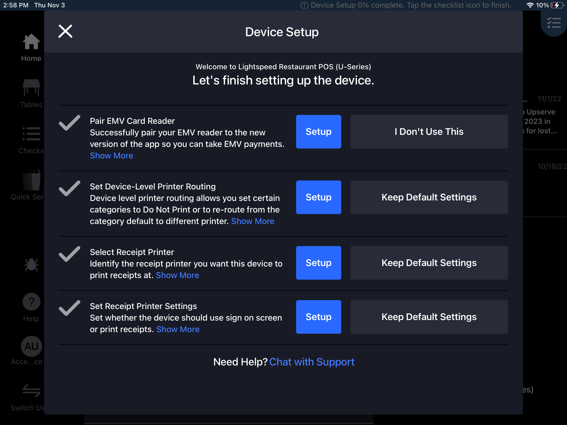 Restaurant POS (U-Series) V3 on iOS Support Center