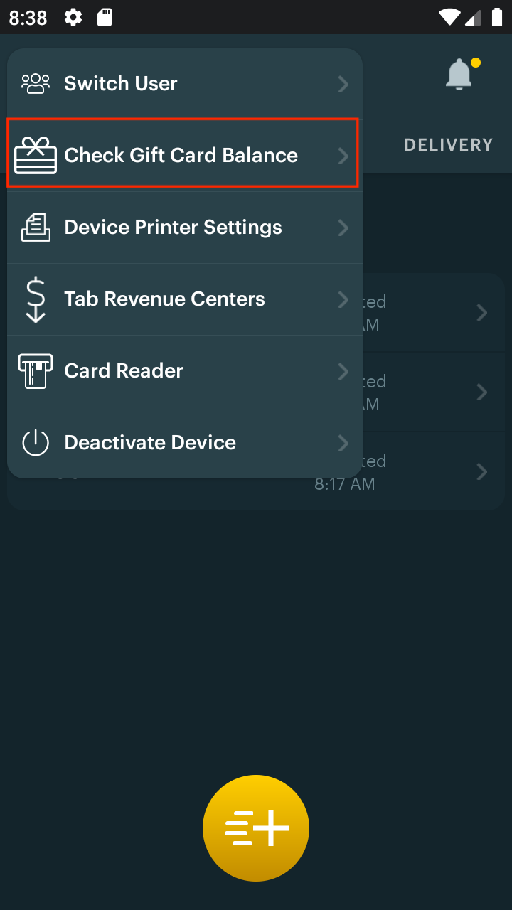 Selling and Redeeming Gift Cards on Tableside Support Center
