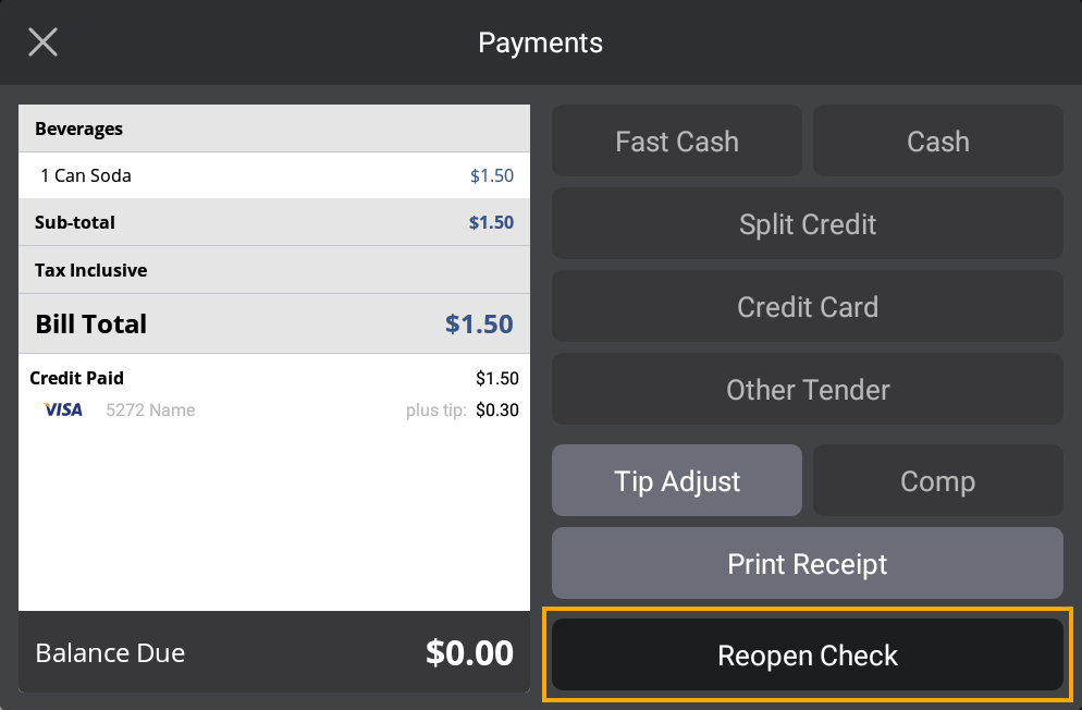 Edit, Refund and Remove Payments on the Upserve by Lightspeed POS ...