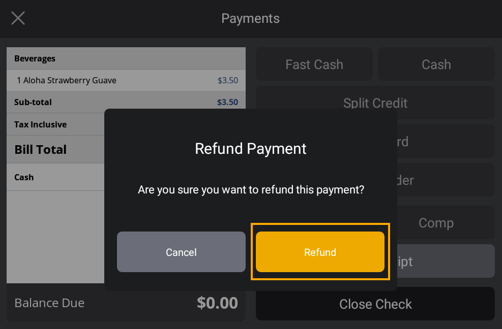 Edit, Refund and Remove Payments on the Upserve by Lightspeed POS ...
