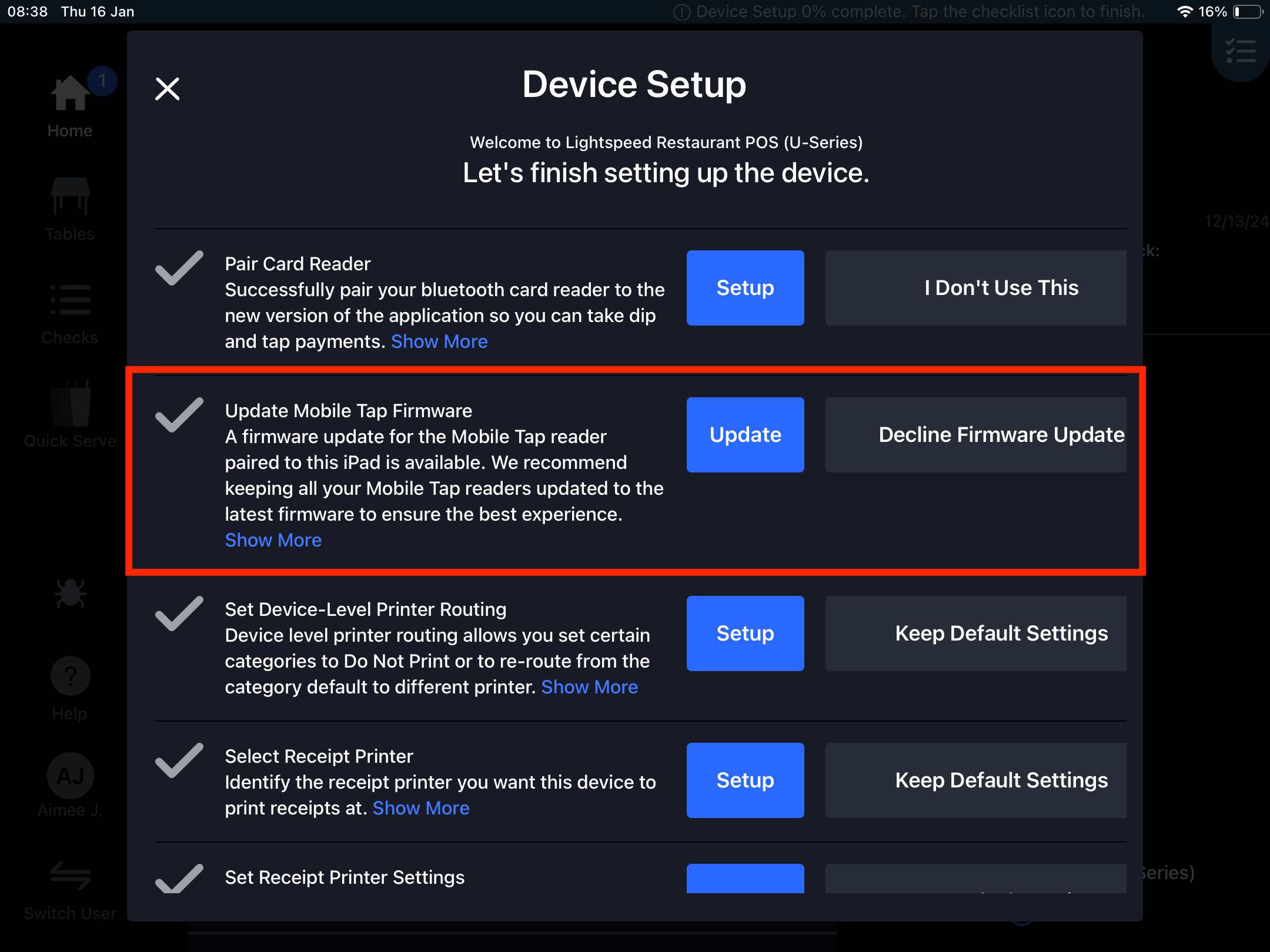 Device Setup Checklist for Lightspeed Restaurant U-Series Support Center